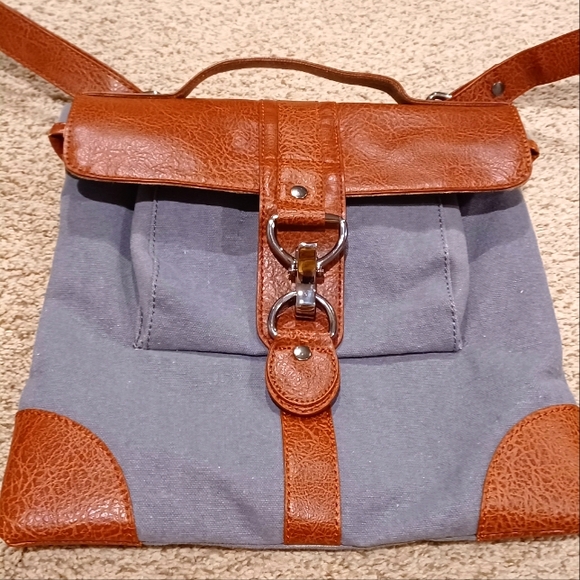 Mona B | Bags | Mona B Canvas Leather Cross Body Purse | Poshmark